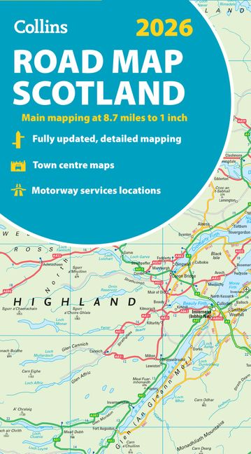 2026 Collins Road Map of Scotland: Folded Road Map (Collins Road Atlas ...