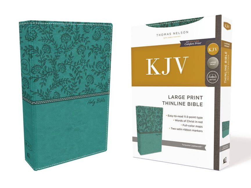 KJV Thinline Bible Red Letter Edition [Large Print, Green ...